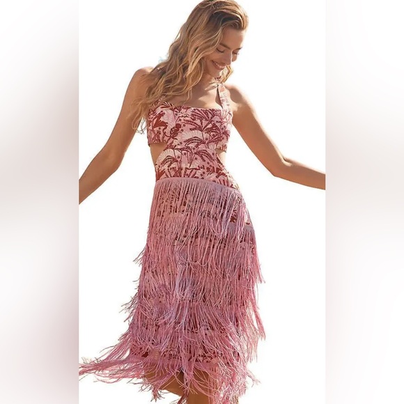 Anthropologie | Dresses | Nwt Anthropologie Linen Fringe Column Midi ...